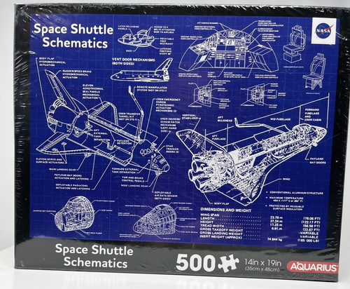 Aquarius NASA Shuttle Schematic Drawing Design Blueprint 500 pc Jigsaw ...