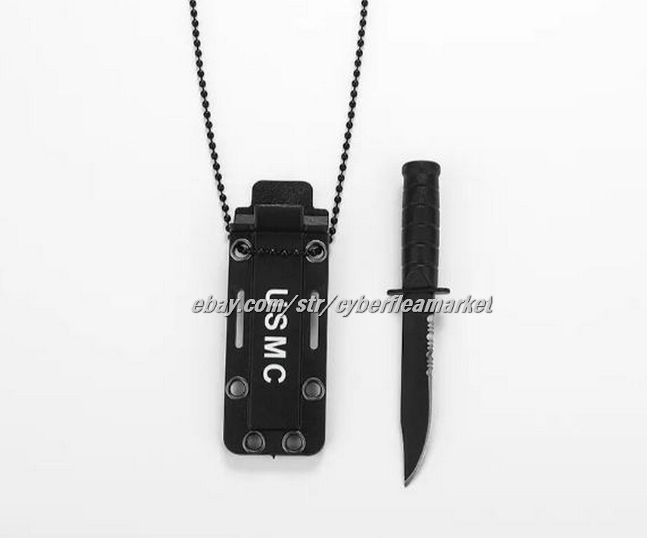 4" TACTICAL USMC COMBAT NECK KNIFE Survival Hunting MILITARY KABAR ...