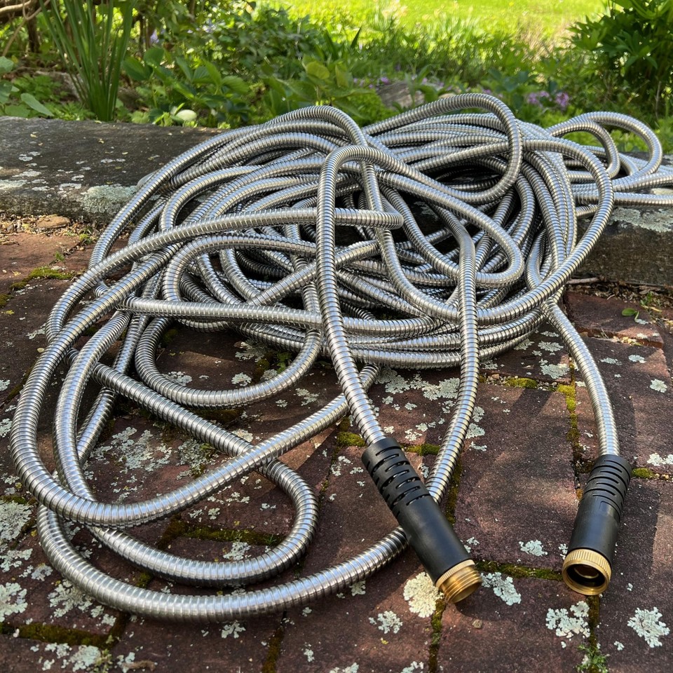 Stainless Steel Hose - 75 Foot Garden Hose - Puncture Proof No Kinking ...