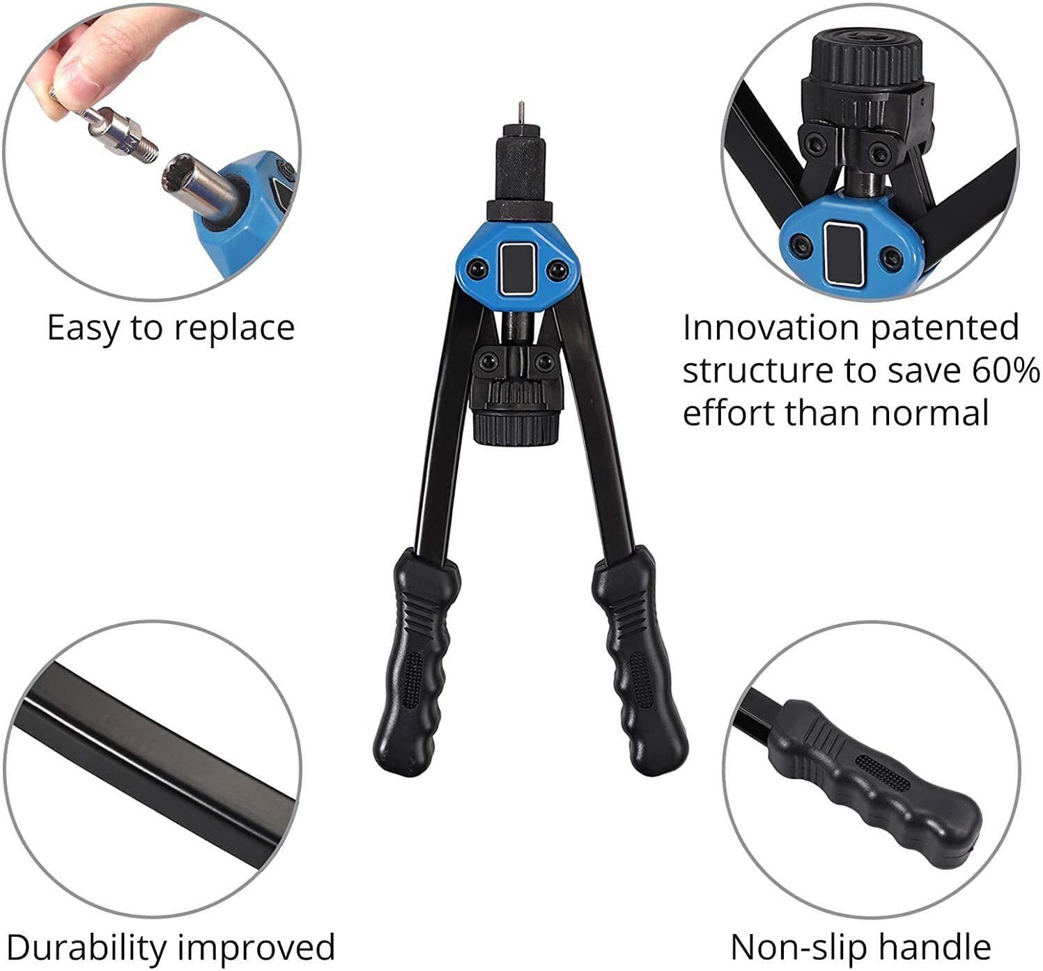 110PCS Hand Nut Tool M3- M12 Repair Kit Riveter Rivnut Gun Riveting ...