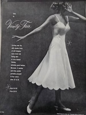 1952 Vanity Fair women's Slender torso flaring slip vintage fashion ...