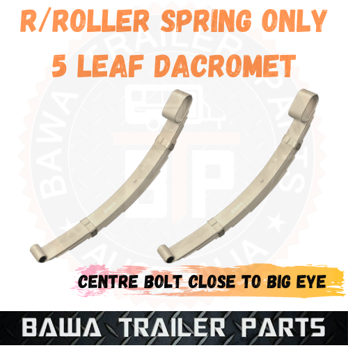 2 x 5 Leaf Rocker Springs 60mm Wide Trailer Suspension Center Bolt ...