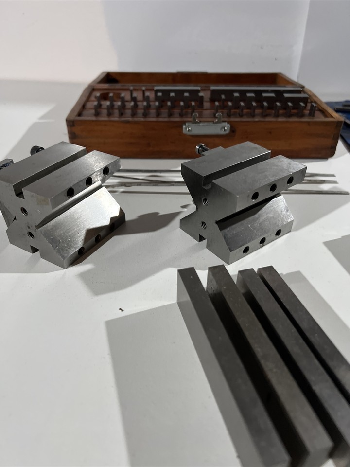 Lot Machinist Tools Gage 123 Block Vee Parallel B&S Starrett Indicator ...