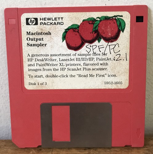 Hewlett Packard HP Macintosh Output Printer Sampler Sample Files Floppy ...