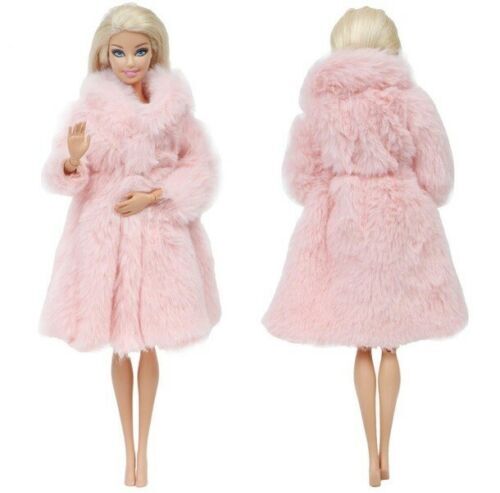 Barbie Princess Fur Coat Dress Accessories Clothes for Barbie Dolls ...