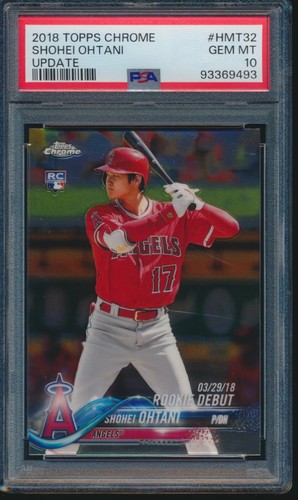 PSA 10 SHOHEI OHTANI 2018 TOPPS CHROME UPDATE BATTING LA DODGERS RC GEM ...