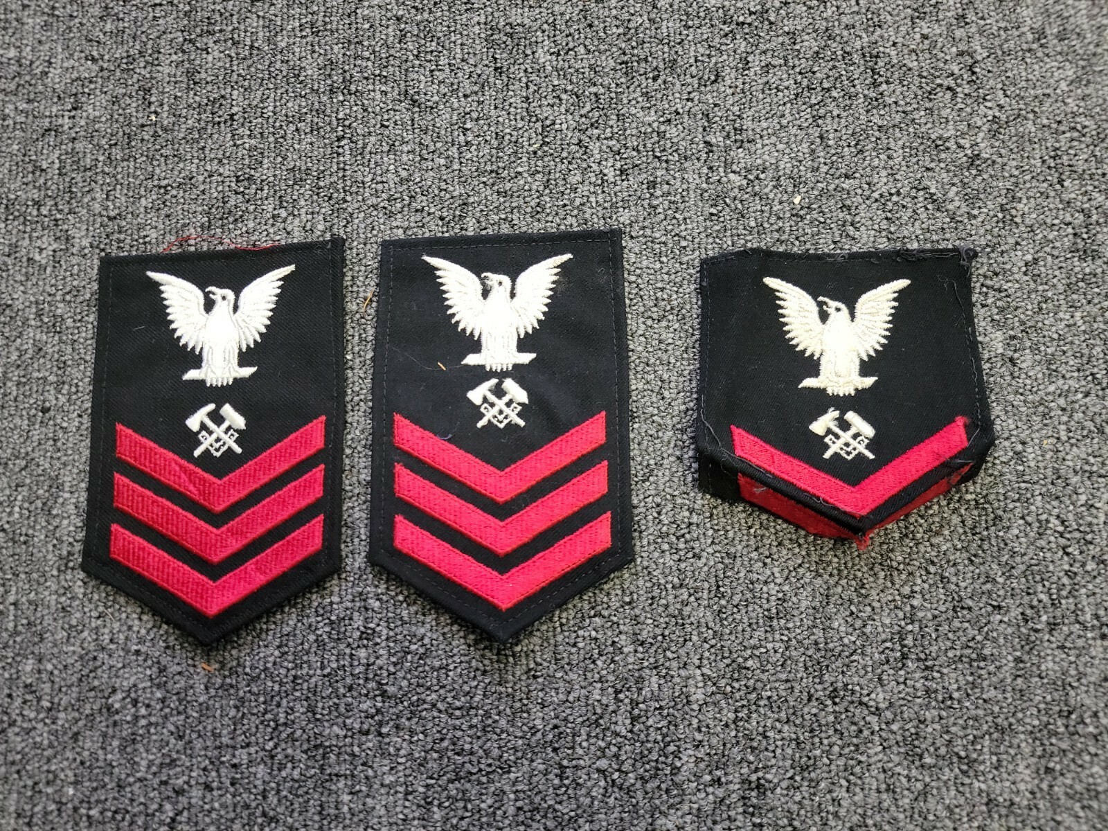 Vintage US Military Eagle Black Red Patch Set | eBay