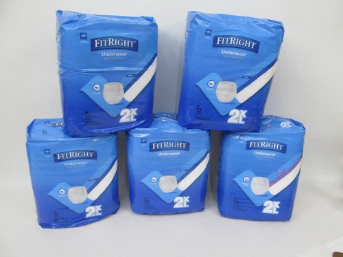60 Medline Fit Right 2XL Ultra Underwear – 5 packs of 12 | eBay