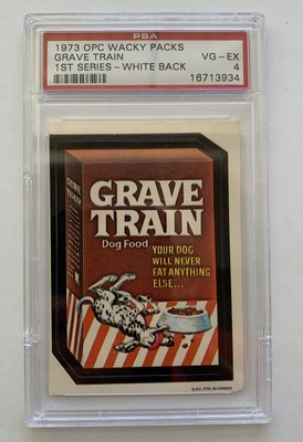 1973 O-PEE-CHEE WACKY PACKS "GRAVE TRAIN" PSA 4 VG-EX 1ST SERIES -WHITE ...