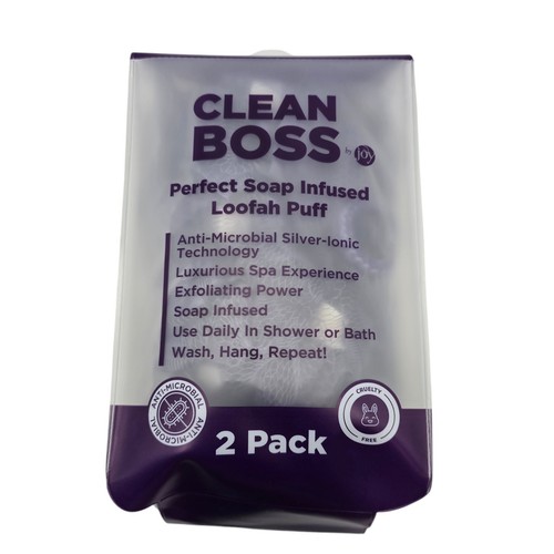 Joy Clean Boss 2-pack Body Wash Loofah Puffs with Soap Beads New In ...