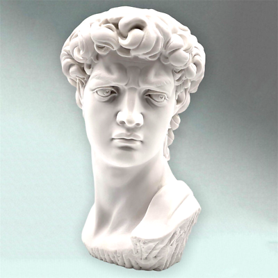 The Statue Of David NEW White Matt Ceramic David Bust Sculpture