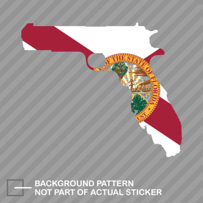 Gunshine Florida State Gun Shape Sticker Decal Vinyl FL Sunshine Guns ...