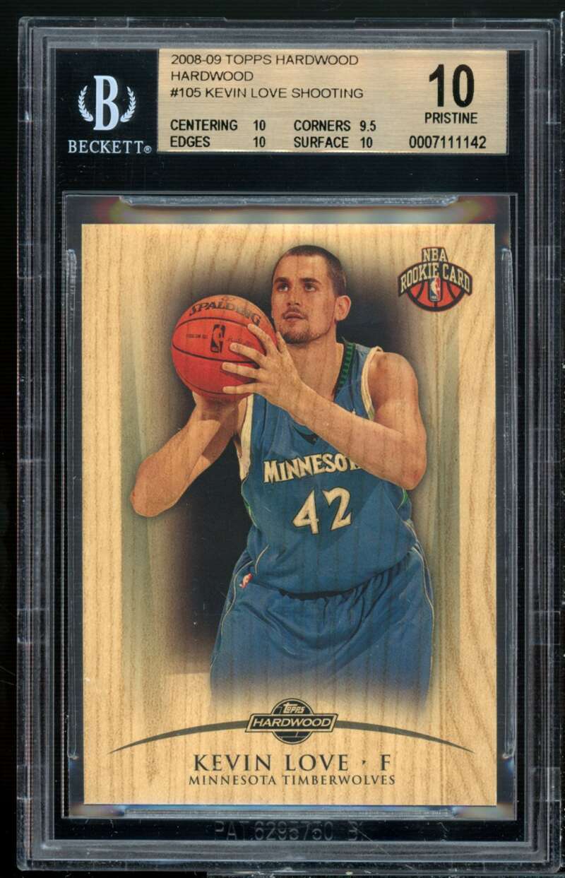 Kevin Love Rookie 2008-09 Topps Hardwood Hardwood #105 (pop 1 ...