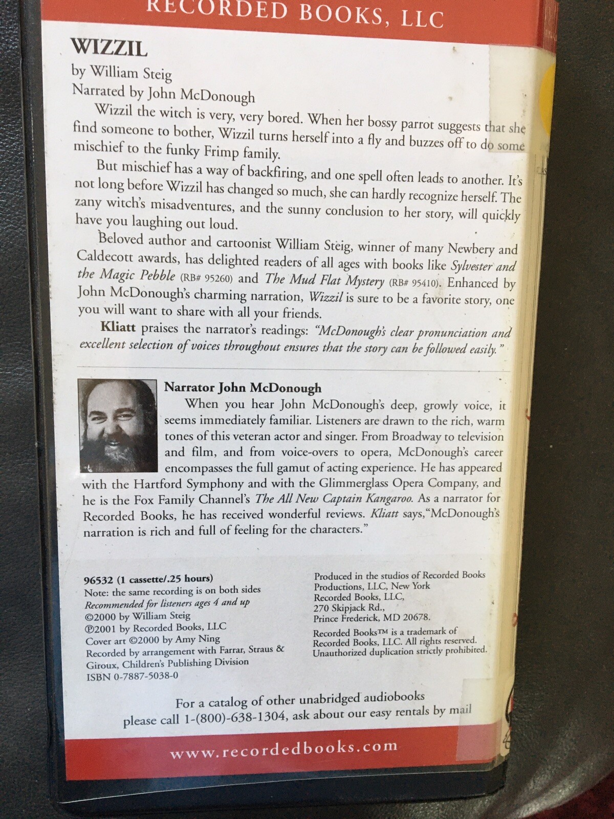 Wizzil - by William Steig - Audiocassette Narrated by John McDonough | eBay