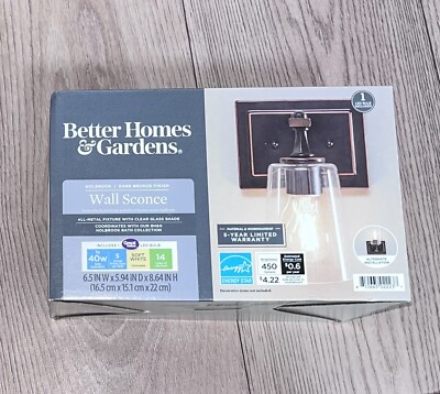 Better Homes & Gardens Wall Light Sconce, Bronze Finish CA | eBay