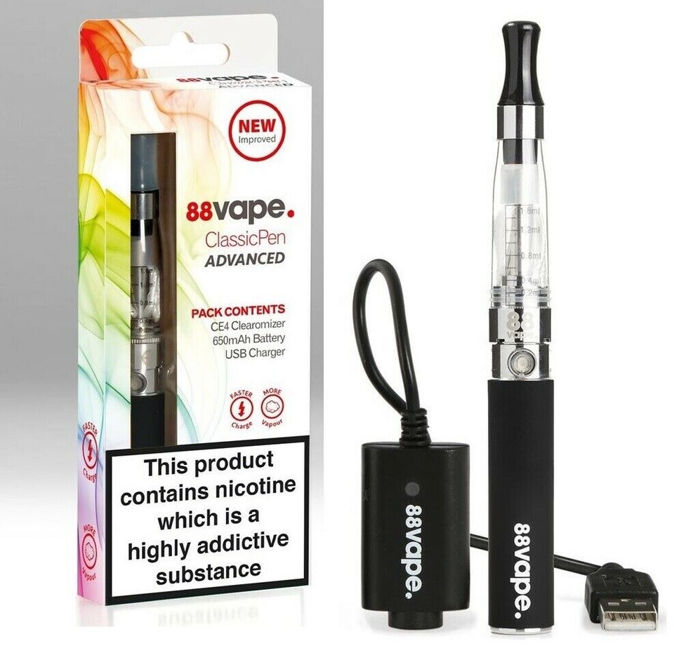 88 Vape Starter Kit Pen Advanced Classic Vape E-Cigarette Electronic ...