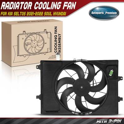 Radiator Cooling Fan with Shroud Assembly for Kia Seltos 2021-2022 Soul ...