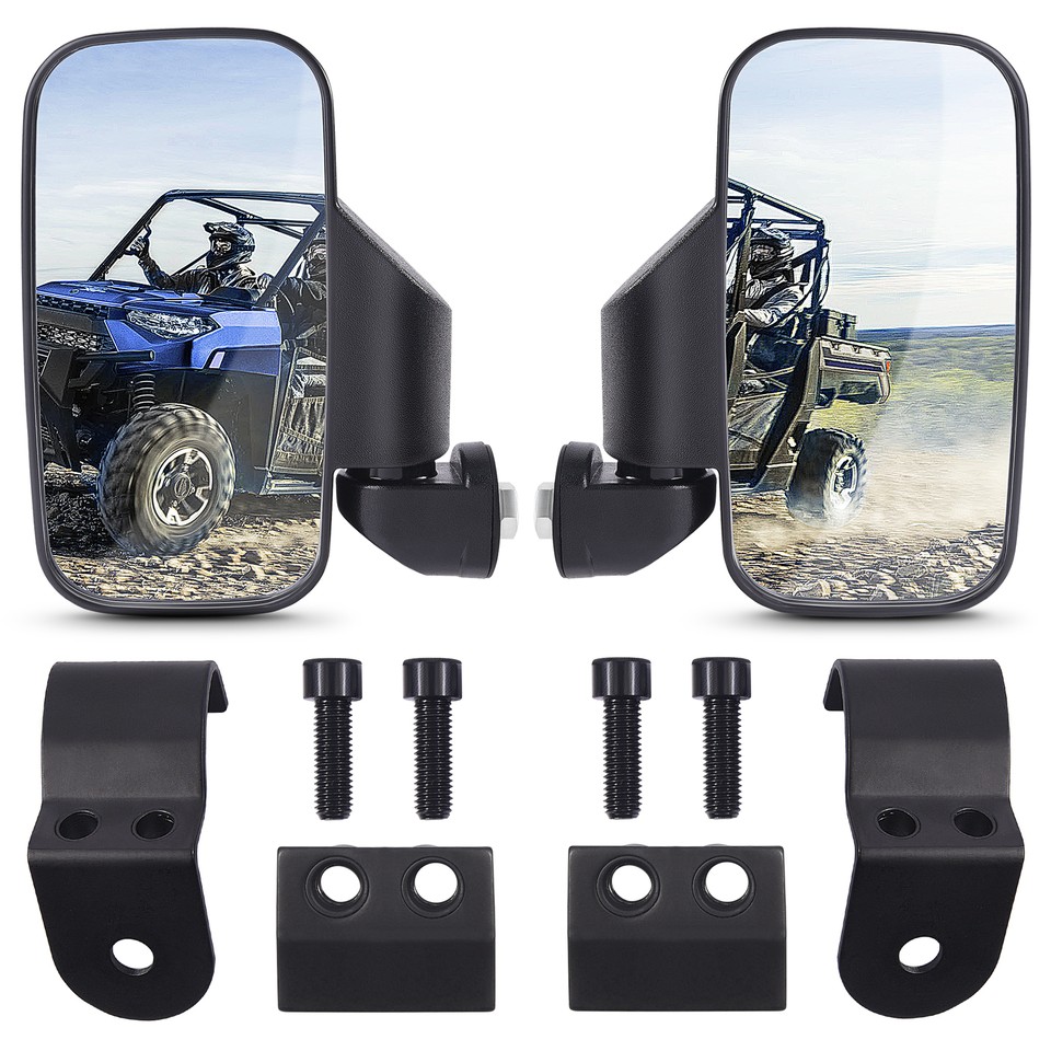 UTV Rear View Side Mirrors Set For Polaris Ranger XP900 800 500 570 ...
