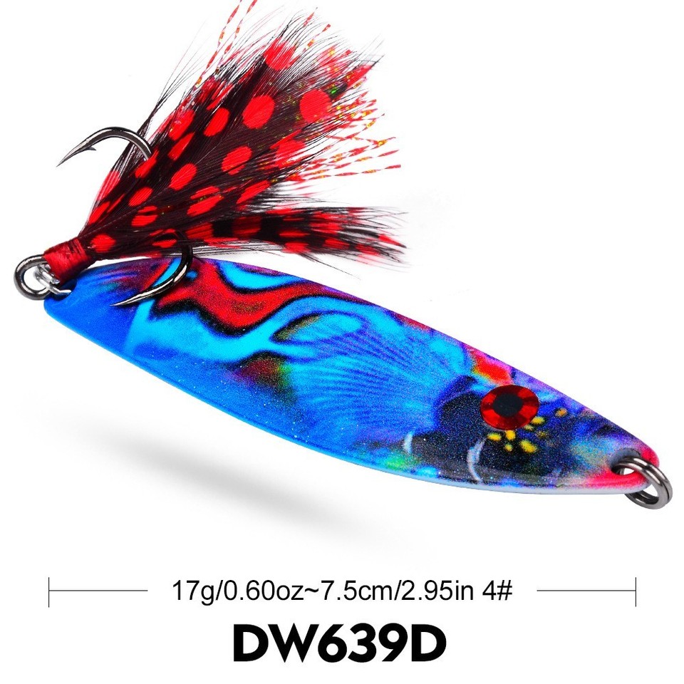 Metal Spoon Lure 7.5cm 17g S Shape Design Vibration Bait for Bass Pike ...