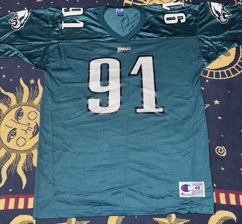 90s Philadelphia Eagles Andy Harmon #91 Champion Green Jersey Size 48 ...