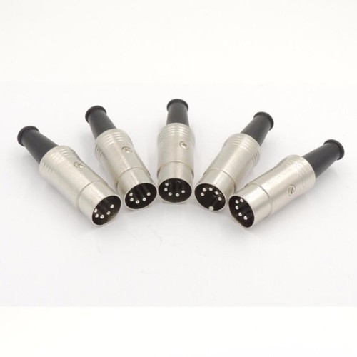 5pcs Inline Metal 5PIN DIN Connectors for Midi Cable Audio with Silver ...