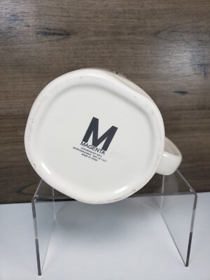 HTF RARE VINTAGE Rae Dunn COFFEE Mug M Stamp Logo Magenta LL Collector ...