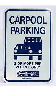 CARPOOL PARKING Indusrial Street Road Sign w/ Drill Holes For Ez ...