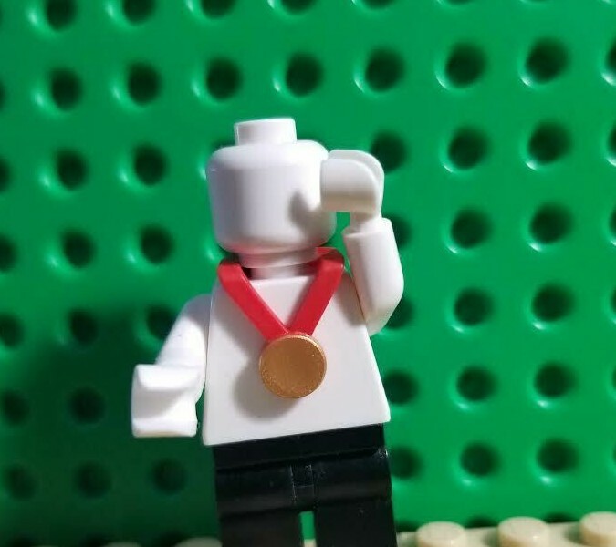 LEGO Gold Medal Olympic Athlete Red Ribbon Special Olympics Paralympics ...