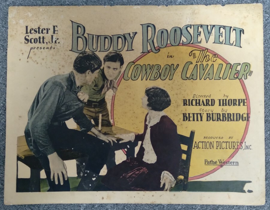 Cowboy Cavalier '28 Buddy Roosevelt Silent Western Original Title Card ...