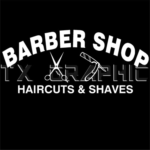 BARBER SHOP SIGN HAIRCUTS SHAVES VINYL DECAL BUSINESS SIGN WINDOW | eBay