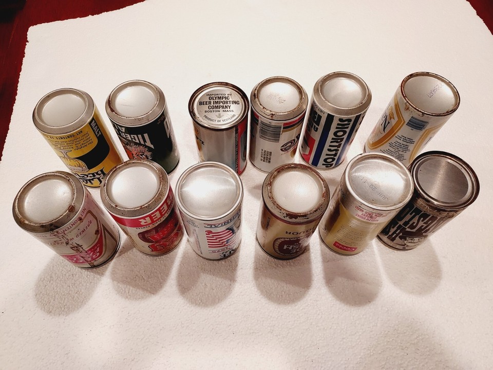 Vintage lot of 12 old beer cans empty various brands man cave decor | eBay