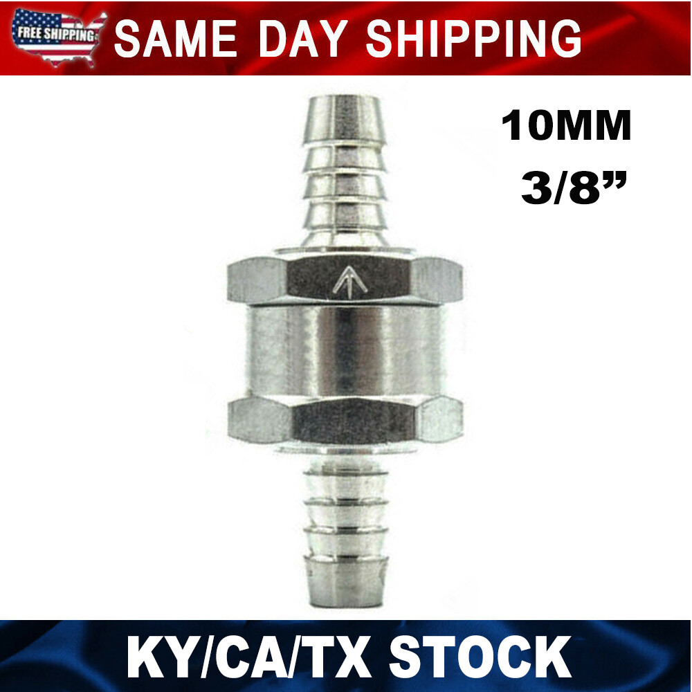 1 Pcs 10mm 3/8" Fuel Line One Way Non-Return Aluminium Check Valve ...