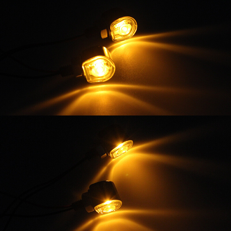 2PCS Amber LED Mini Turn Signal Lights - Universal Indicators For ...
