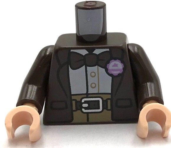 Lego New Minifigure Dark Brown Torso Jacket and Bow Tie White Shirt ...