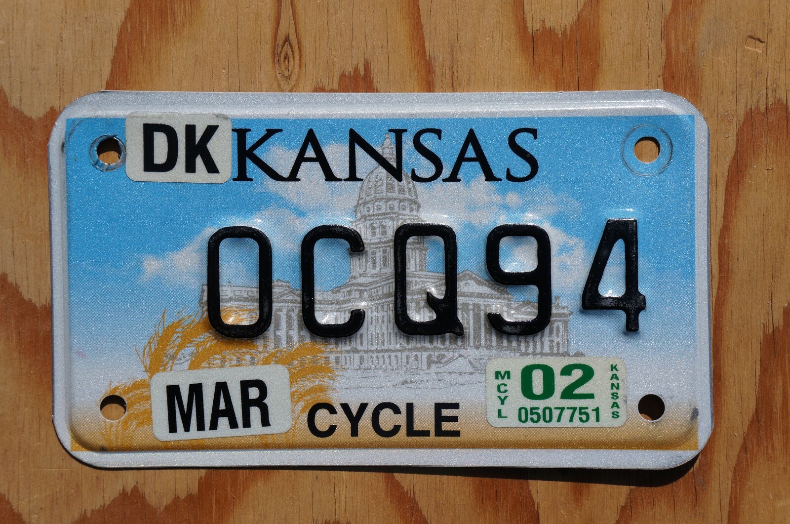 2002 Kansas MOTORCYCLE License Plate | eBay