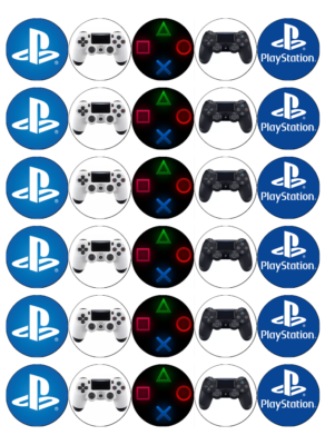 30x Playstation PS4 Logo Cupcake Toppers Edible Wafer Paper Fairy Cake ...