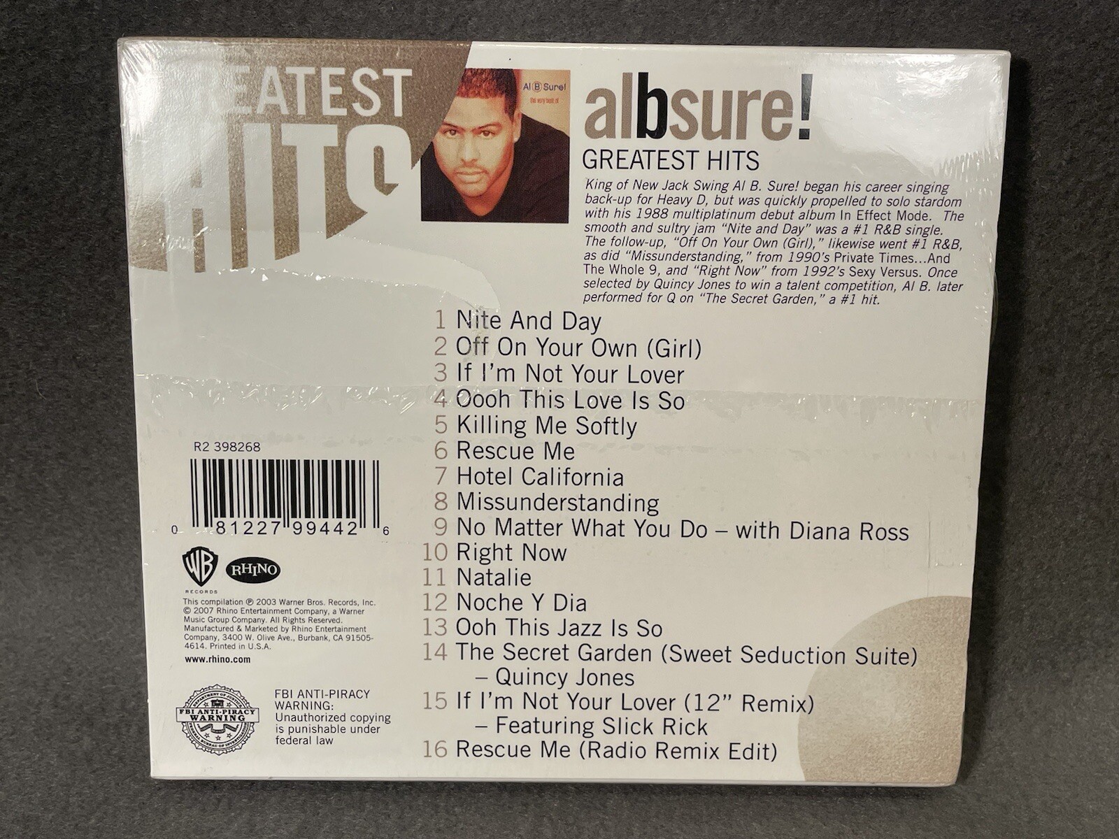 The Very Best of Al B. Sure! by Al B. Sure! (CD, Jan-2008, Rhino (Label ...