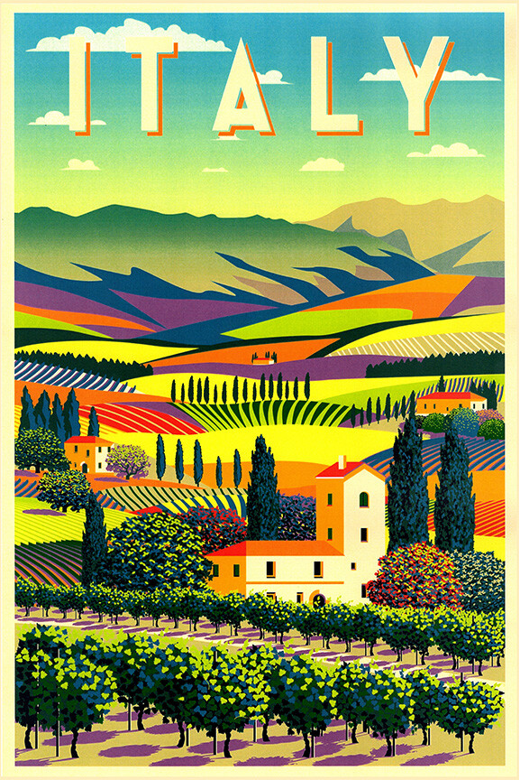 Vintage Italian Posters Wall Art Print | Retro Poster Italy,