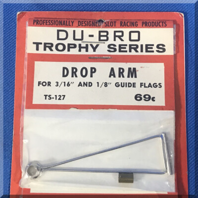 DU-BRO TROPHY SERIES SLOT CAR RACING DROP ARM FOR 3/16 & ⅛ GUIDE FLAGS ...
