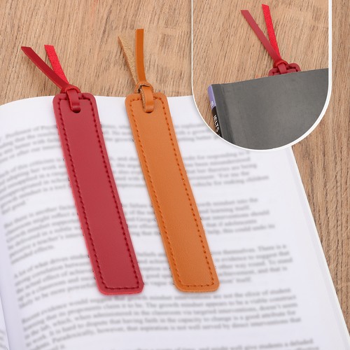 Leather Bookmarks, 6Pcs Rectangle Book Marks Page Markers, Black ...