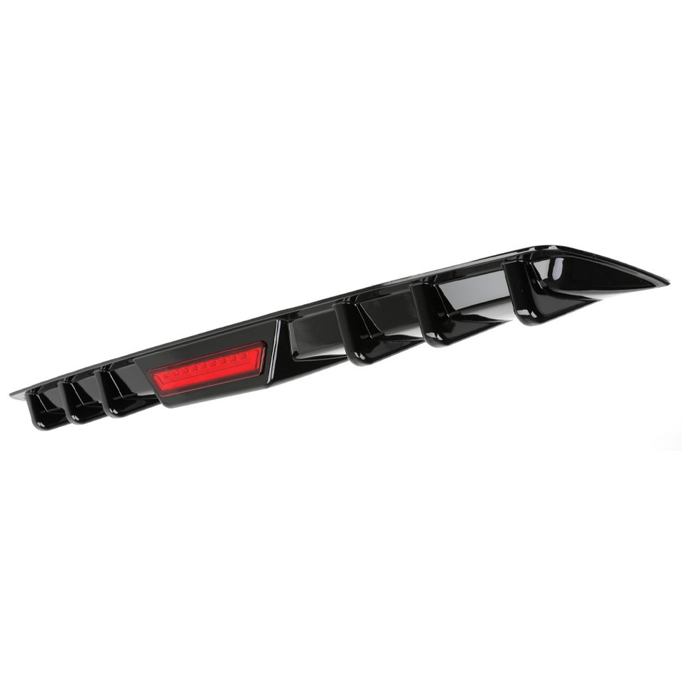 Universal Car Glossy Black Rear Bumper Lip Spoiler Splitter Diffuser ...