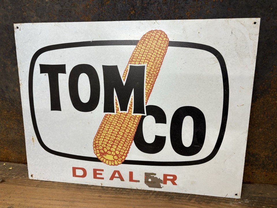 Vintage Tomco Hybrids Seed Sign Iowa Corn Pigs Cattle Chicken Feed ...