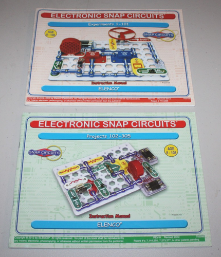 2 Snap Circuits Instruction Manuals ONLY Experiments 1-101 & Projects ...