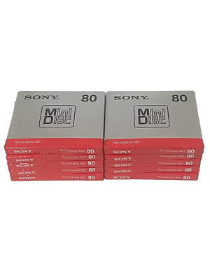 MD SONY Recording Mini Disc MD 80 min. 10 discs, set of 10 MDW80T New F ...