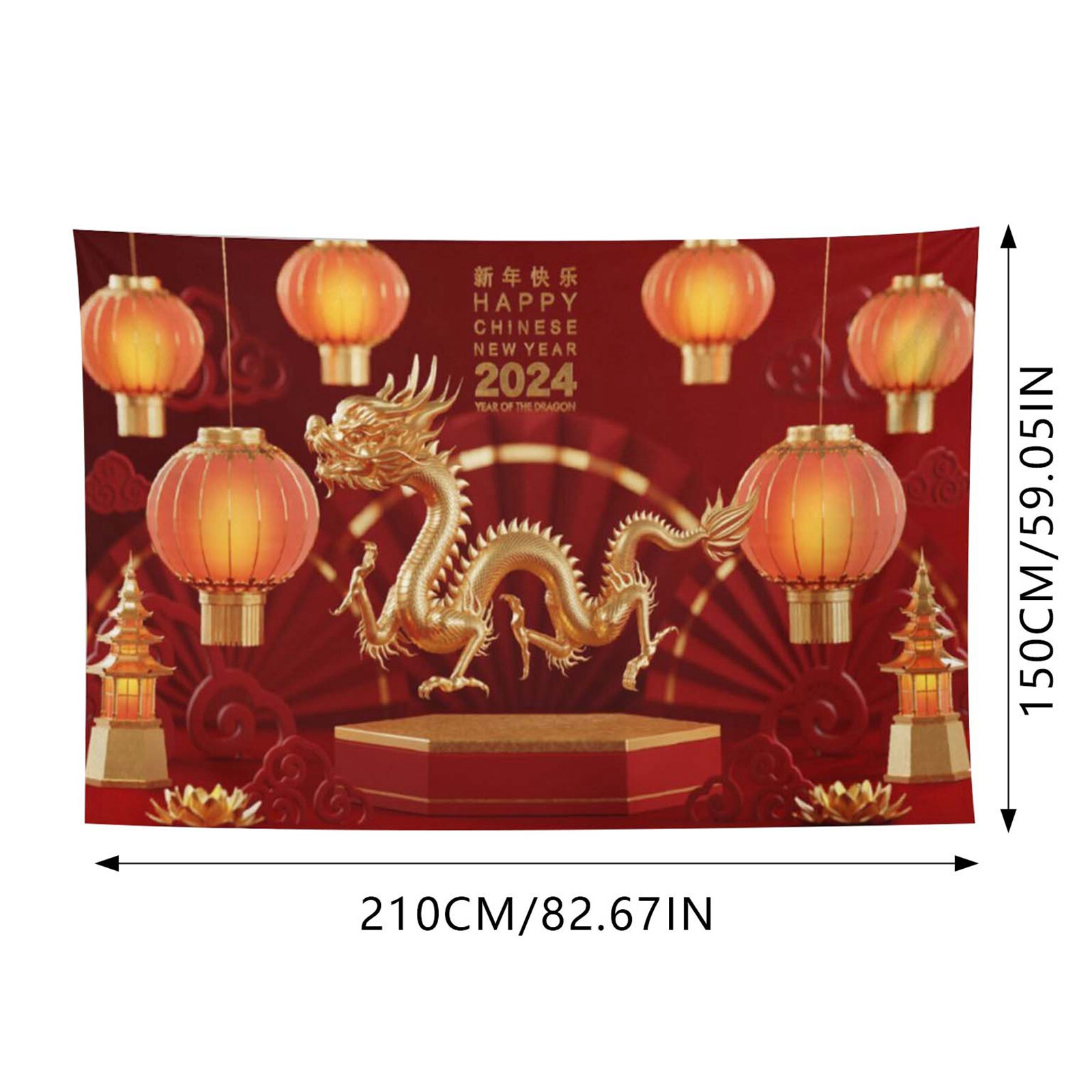 Chinese New Year Flag Album Tapestry Wall For Living Room Bedroom Dorm ...