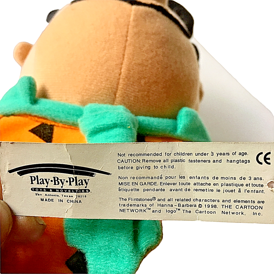 Vintage Flintstones Fred Flintstone Plush Doll Play-By-Play Hanna ...