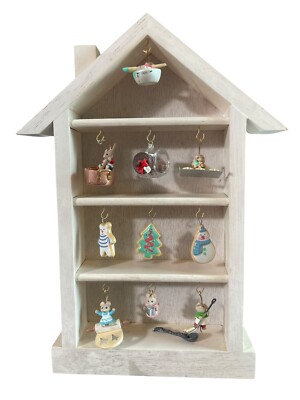 Vintage Hallmark Shadow Box Memory House And 11 Miniature Ornaments | eBay