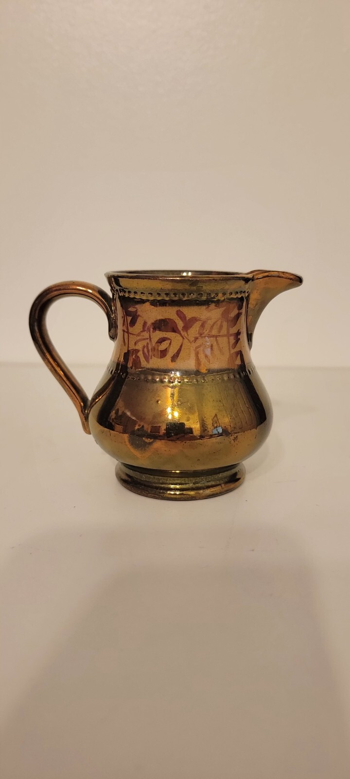 Copper Luster Lusterware Creamer w/Hand Painted Design | eBay