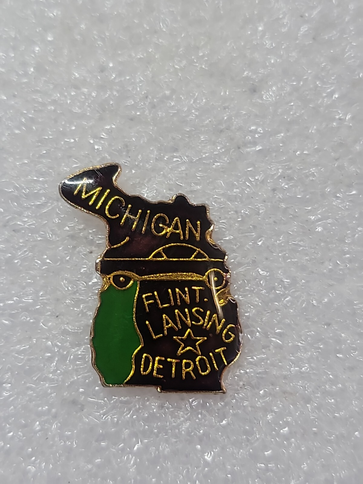 State of Michigan Enamel Lapel Pin Car Flint Lansing Detroit Single ...