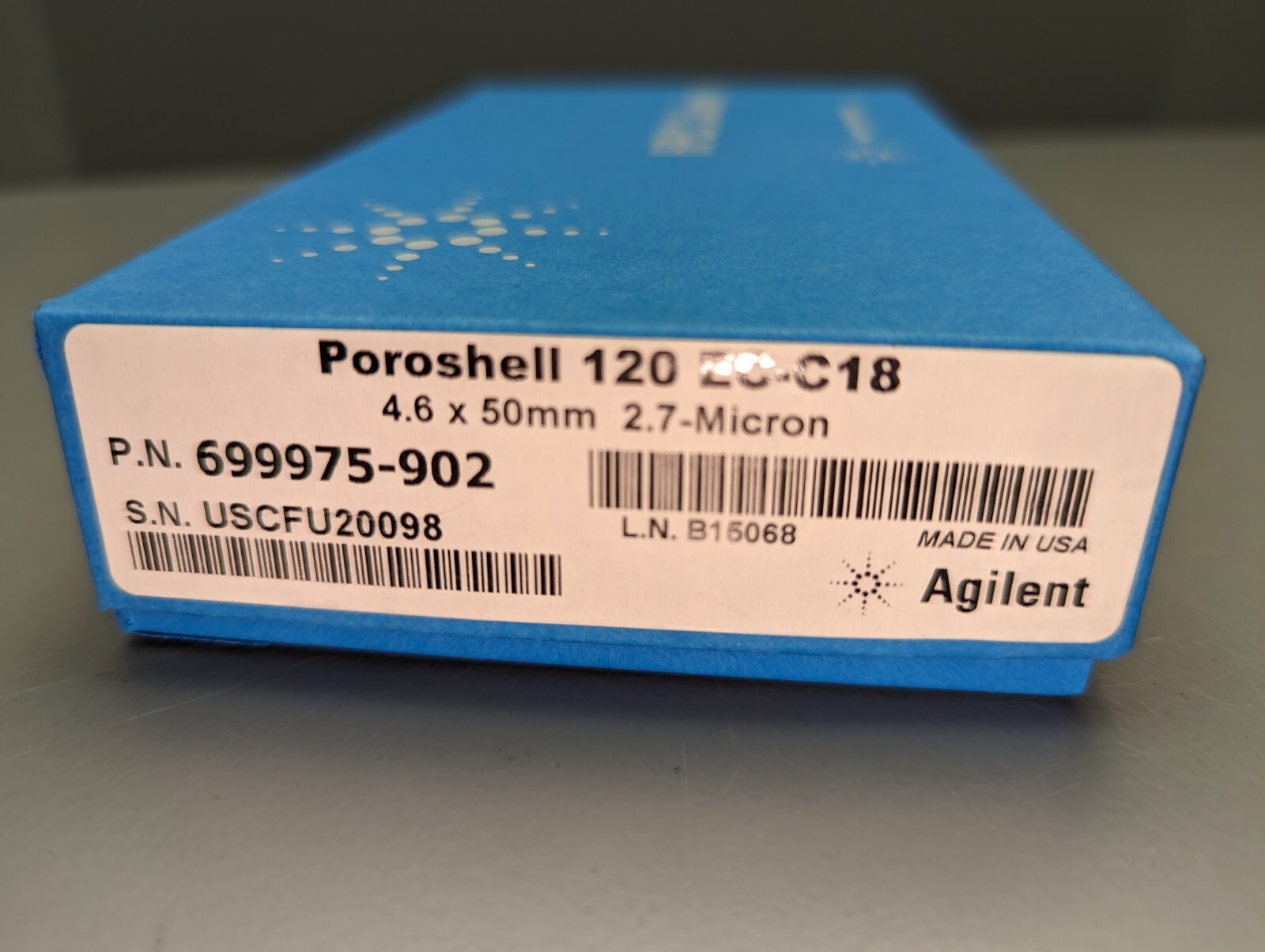 HPLC column AGILENT Poroshell 120 EC-C18, 4.6.0 x 50 mm, 2.7 µm 699975 ...
